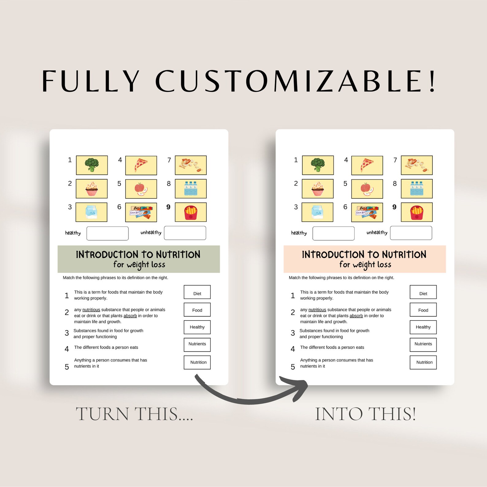 Diet Plan for Weight Loss Workbook | Printable Coaching Content for ...