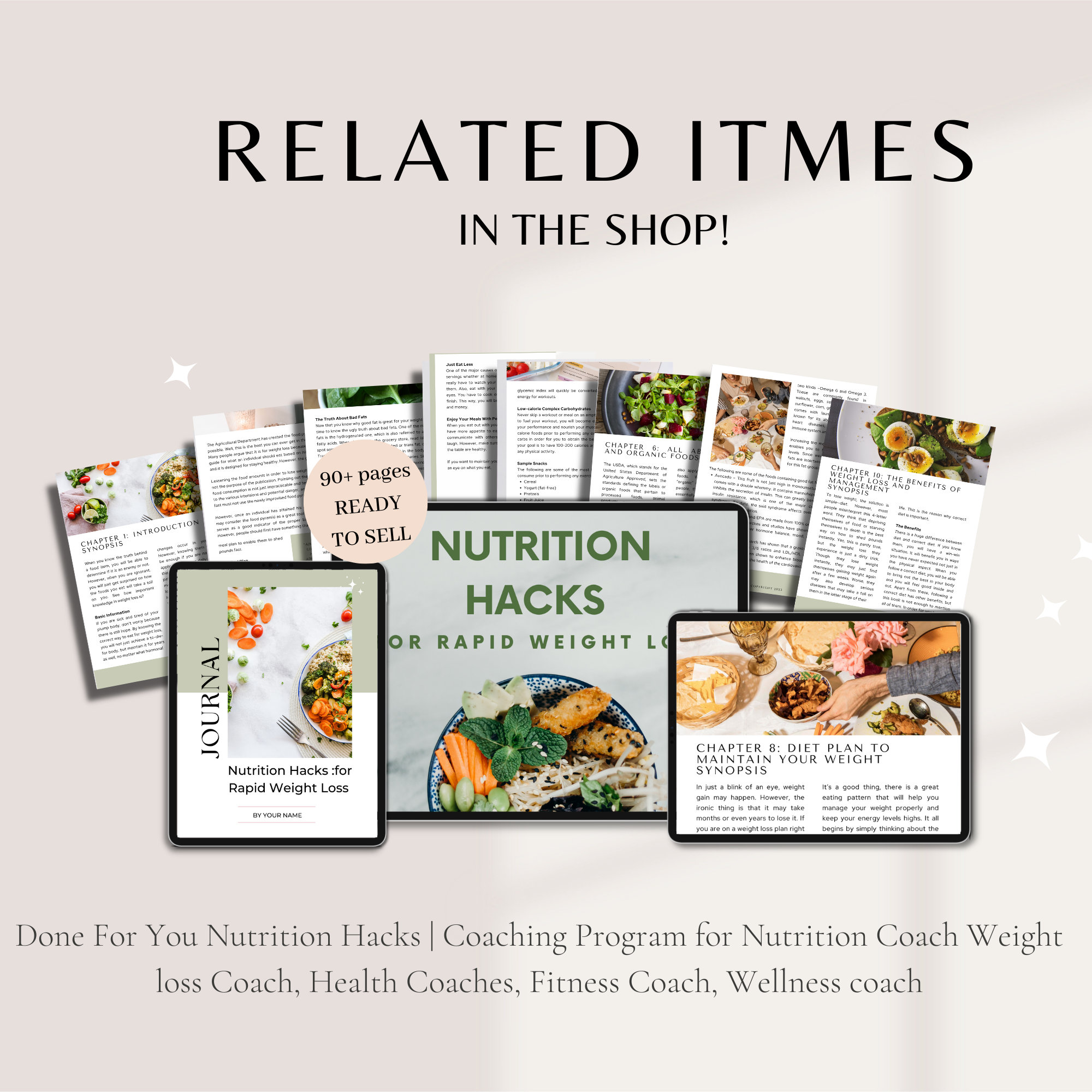 Diet Plan Guide Canva Template Printable Journal Coaching - Etsy