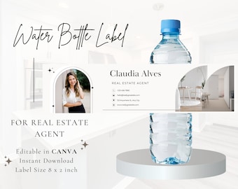 Real Estate Water Bottle Label | Open House Bottle Label Template ...