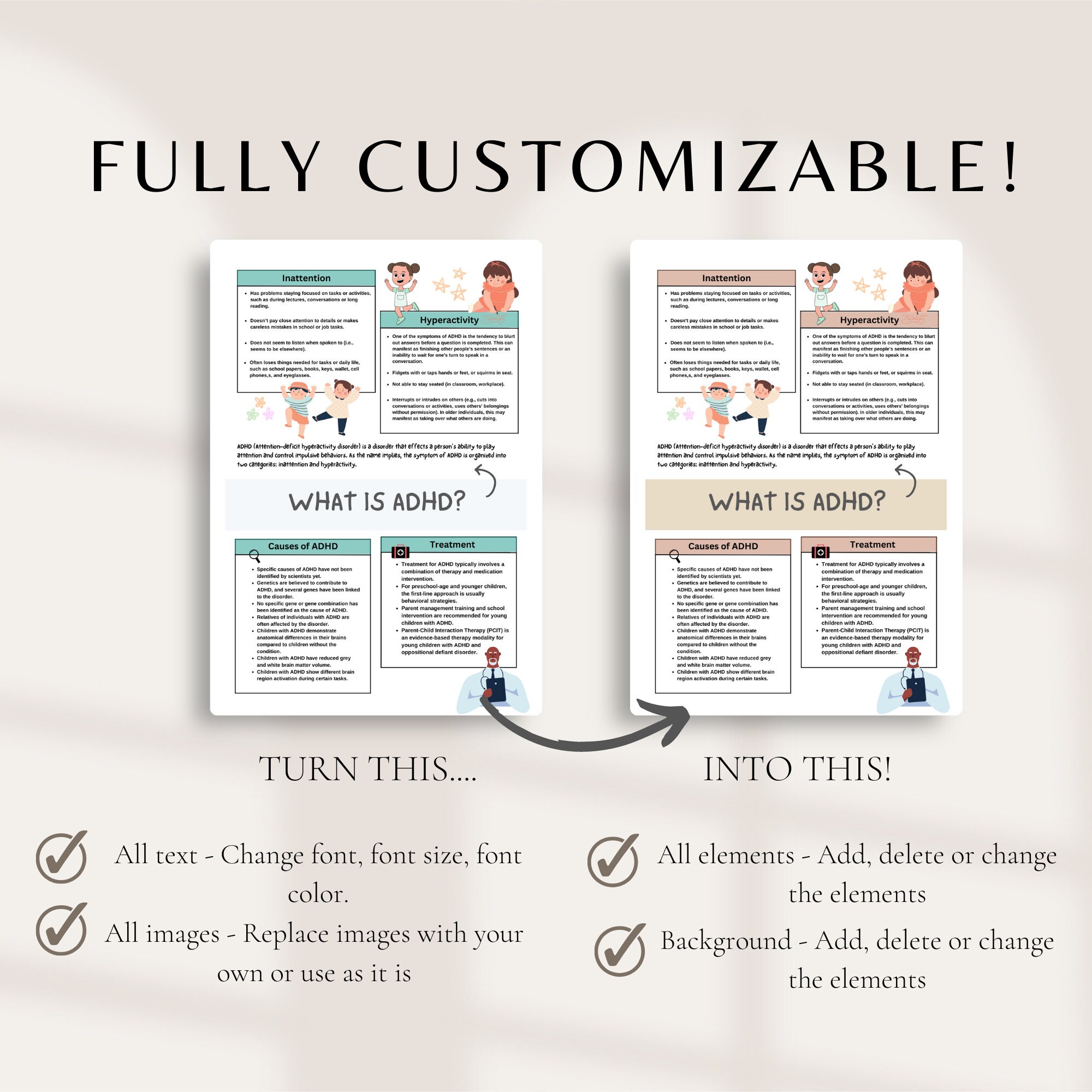 Workbook ADHD Motivation Canva Template | Printable Coaching Content ...