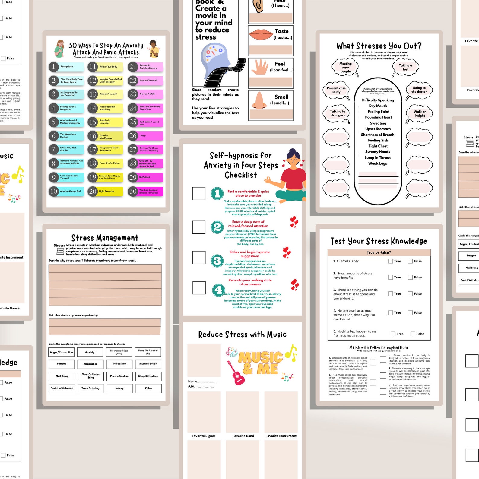 Stress Free Workbook Motivation Canva Template | Printable Coaching ...