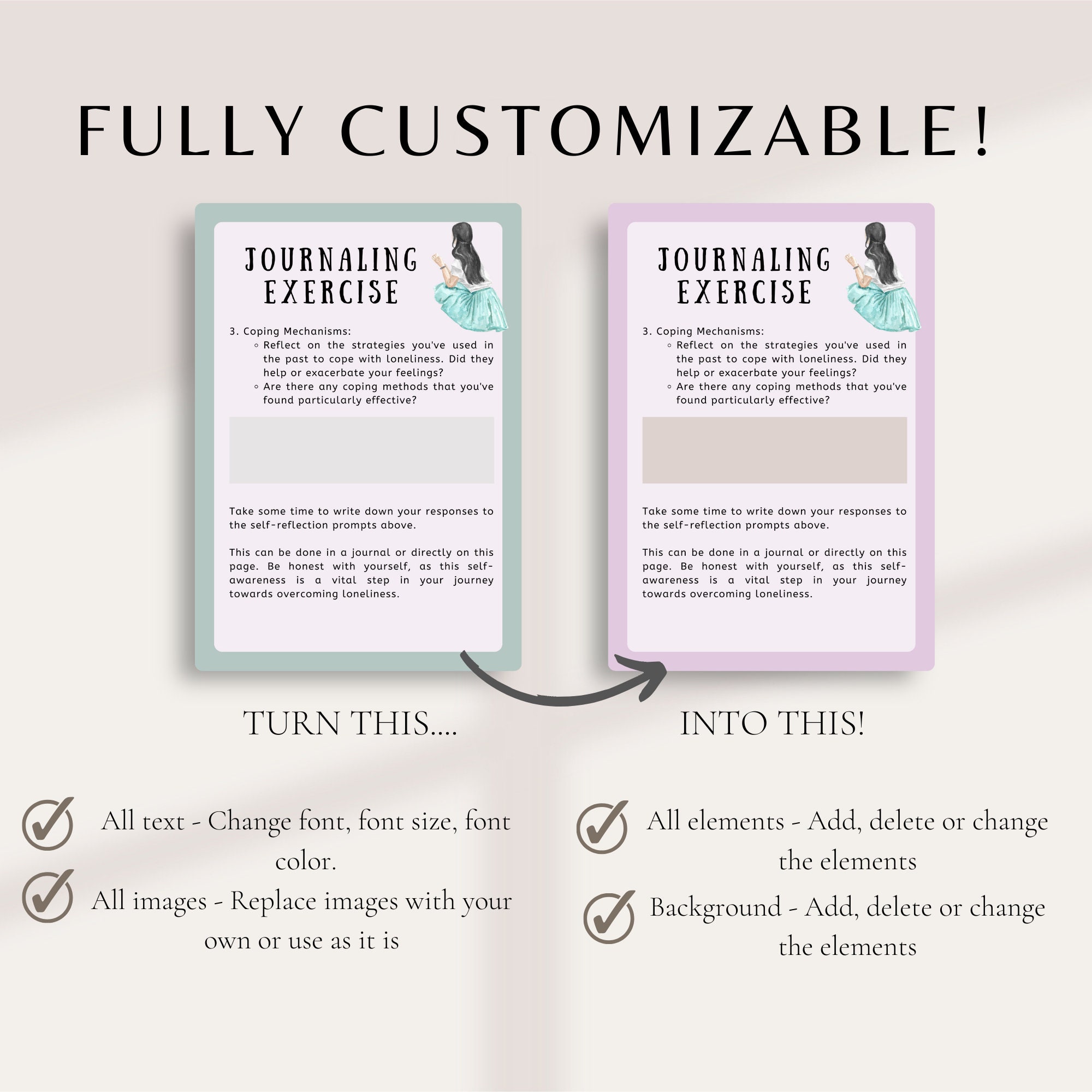 Loneliness Unlocked Workbook Canva Template | Printable Workbook ...