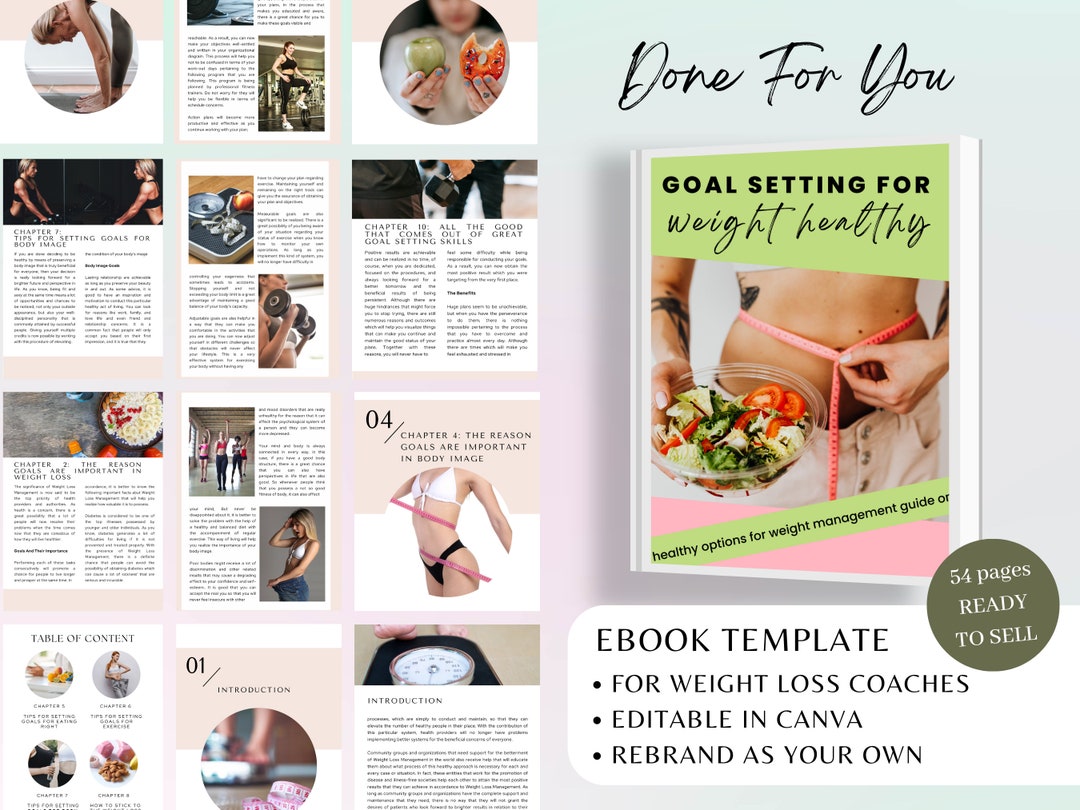 Ebook Template Canva Weight Management Canva Template Course Creator Template PLR Ebook Content ...