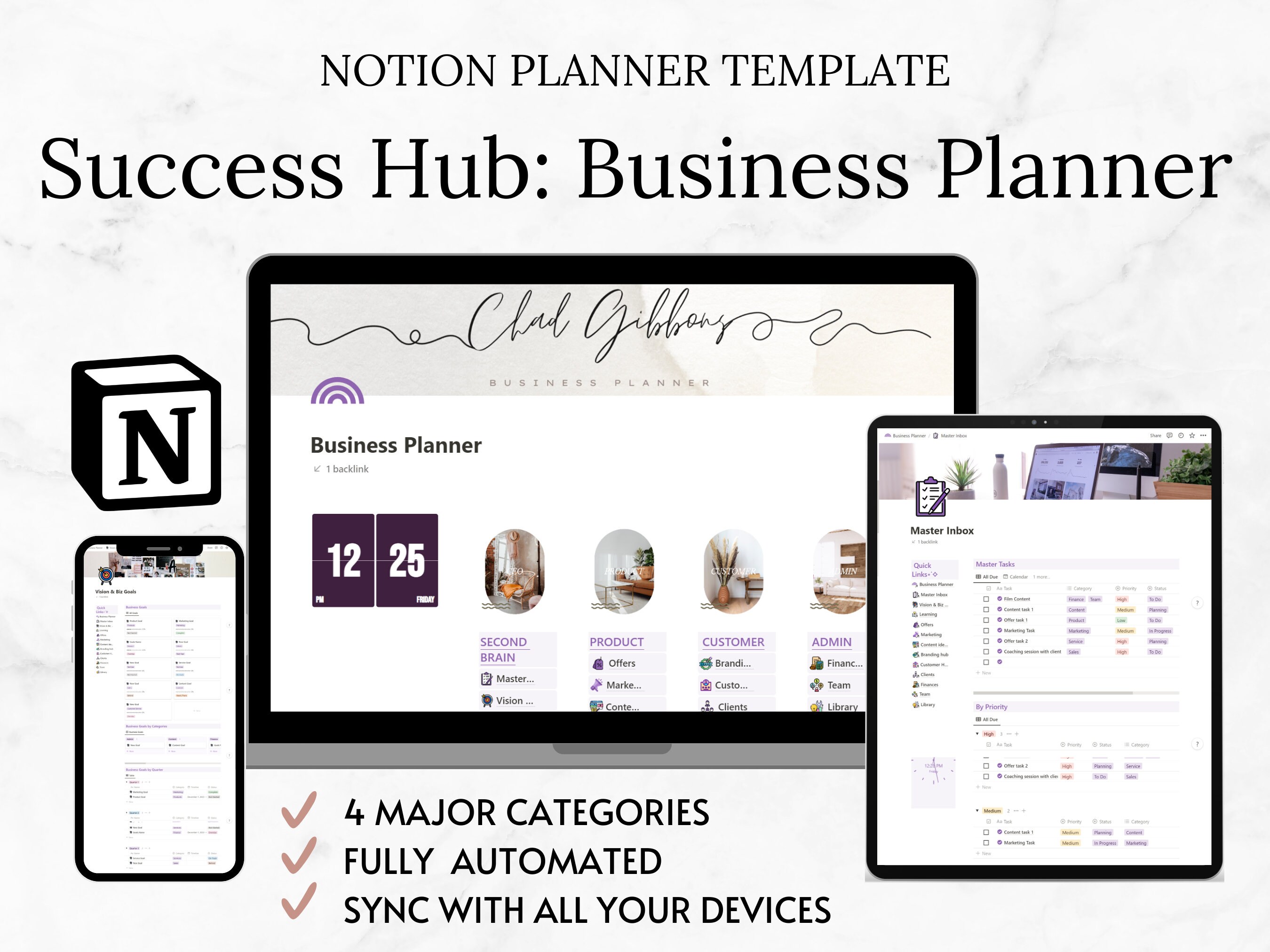 Notion Business Planner, Notion Digital Business Template for Business ...