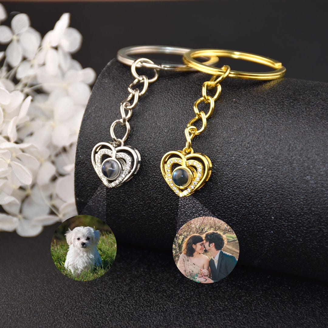 Personalized Photo Projection Keychains • Picture Inside Keychains ...