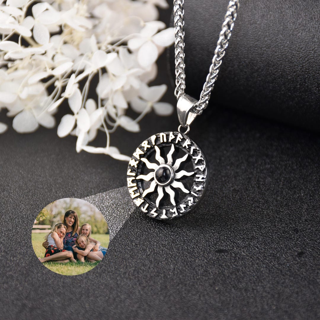 Personalized Men's Necklace • Custom Photo Projection Necklace ...