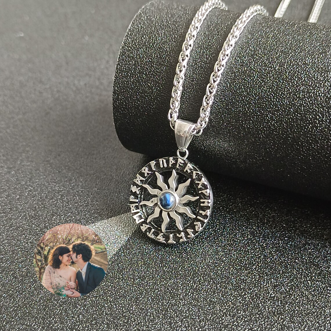 Personalized Men's Necklace Custom Photo Projection Necklace Boyfriend ...