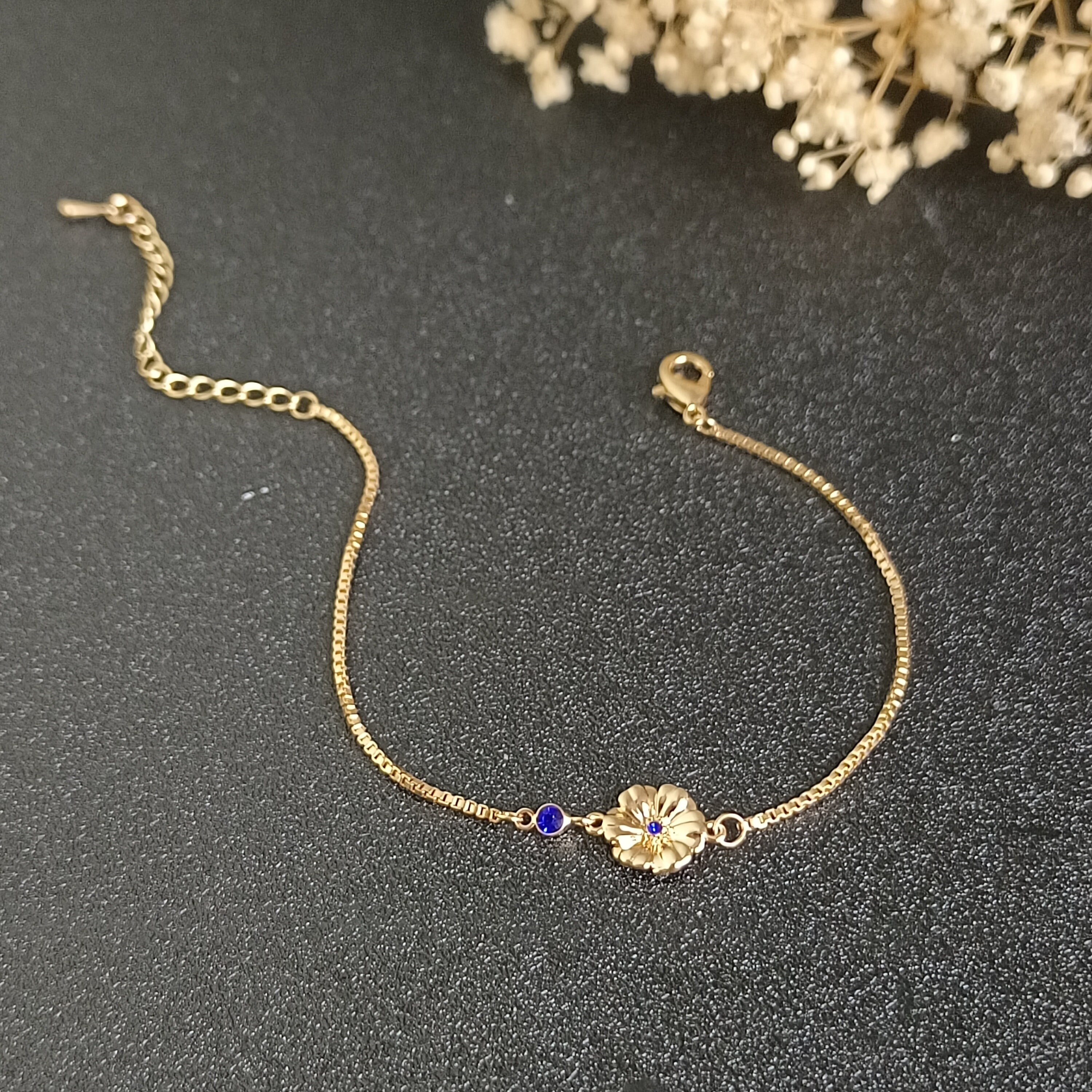 Personalized Birth Flower Bracelet Birthstone Bracelet Birth Month ...