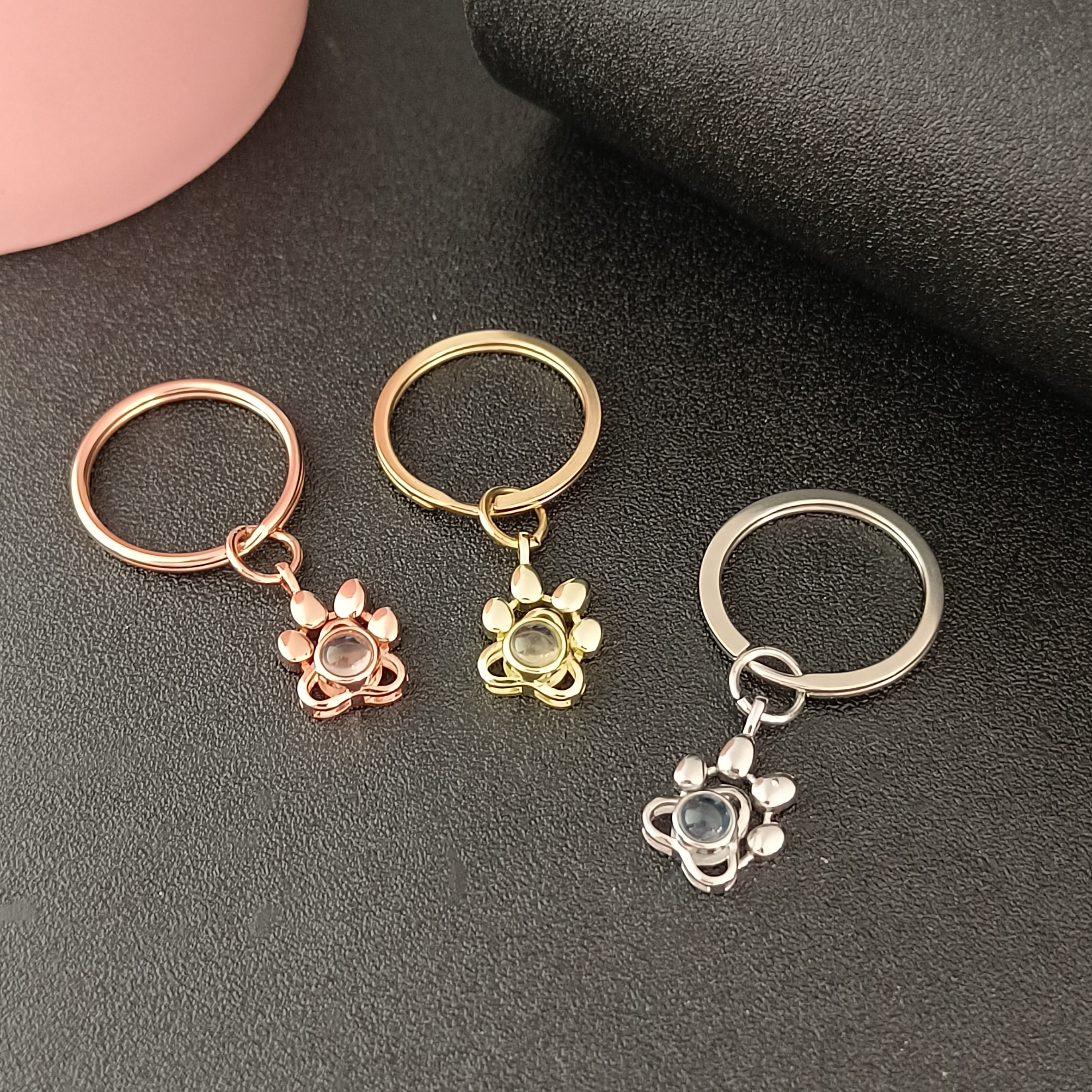 Customized Pet Photo Keychains Dog Paw Keychains Pet Keychains ...