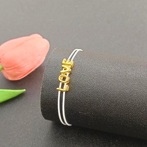 Personalized Bubble Letter Bracelet • 3D Letter Bracelet • Name Bracelet • Rope Bracelet • Gift ...