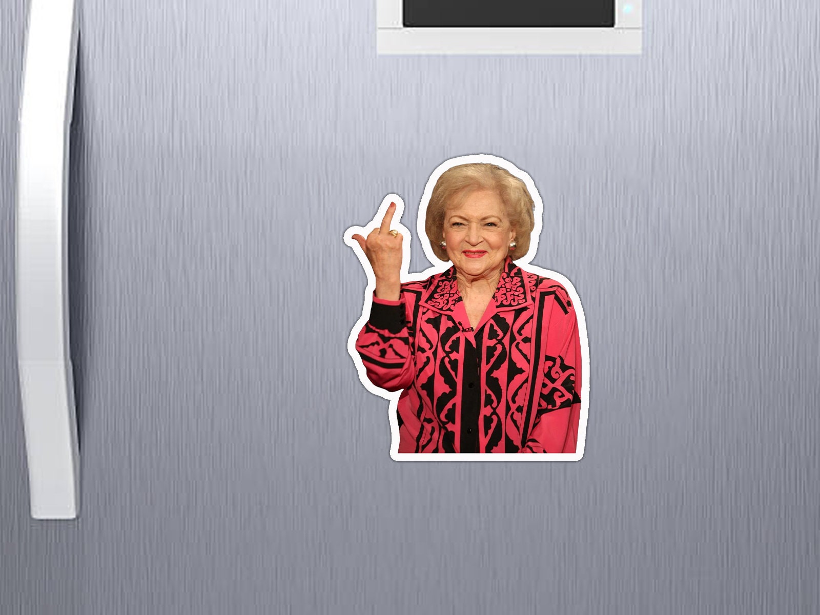 Betty Holding the Middle Finger Funny Meme Bumper, Laptop, Water ...