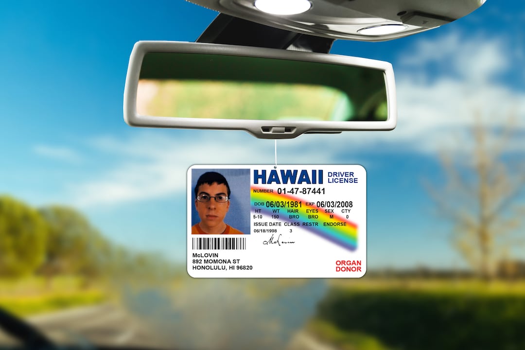 Mclovin License ID Superbad Funny Gift Hanging Air Freshener for Cute ...