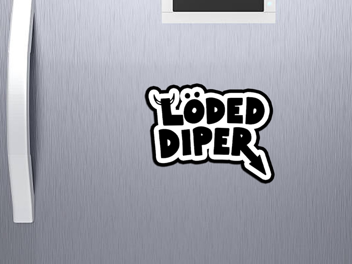 Loded Diper Funny Car, Water Bottle, Laptop Sticker or Magnet Decal ...