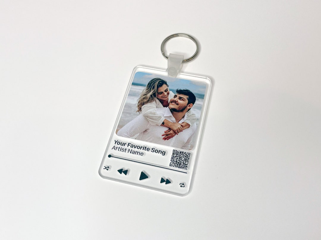Custom Music Keychain With Photo, Personalized Keychain, Gift for Her ...