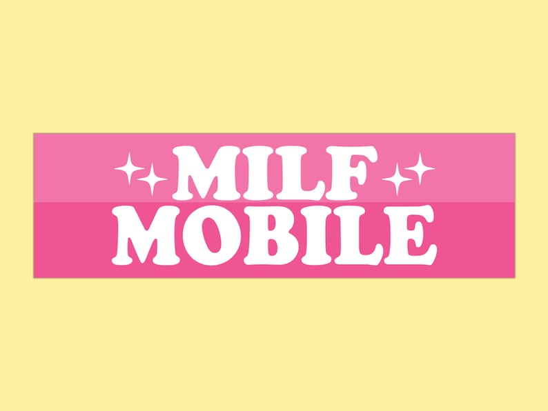 MILF Mobile Cute Pink Aesthetic Bumper Sticker & Car Magnet - Etsy