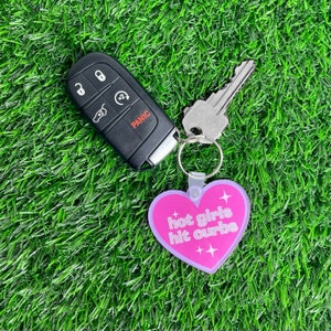 Hot Girls Hit Curbs Y2K Cute Keychain, Baddie Car Decor, Funny Keychain ...