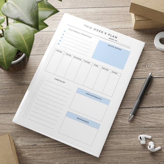 Printable Minimalist Weekly Planner Undated Printable - Etsy
