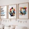 Personalised Rugby Gift for Boys Bedroom Rugby Decor, Set of 3 Rugby ...