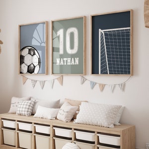Personalised Football Wall Art Prints Personalised Football Prints Boys Bedroom Decor, Kid ...