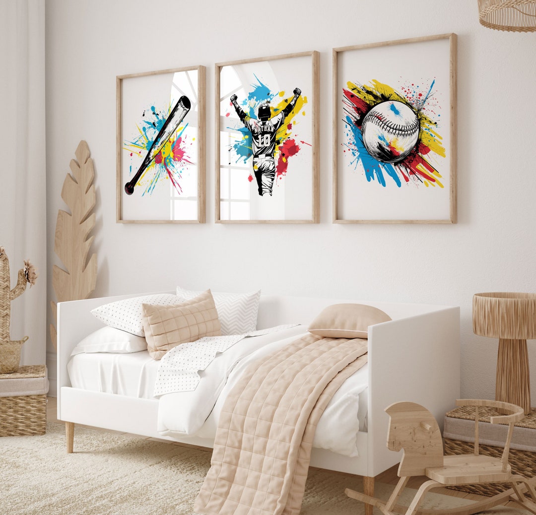 Custom Baseball Poster, Personalized Baseball Jersey, Baseball Print ...