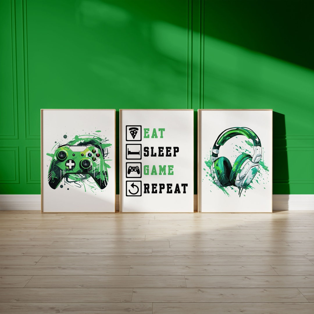 Set of 3 Gaming Print Gaming Poster, Gamer Print, Teen Gamer Decor ...