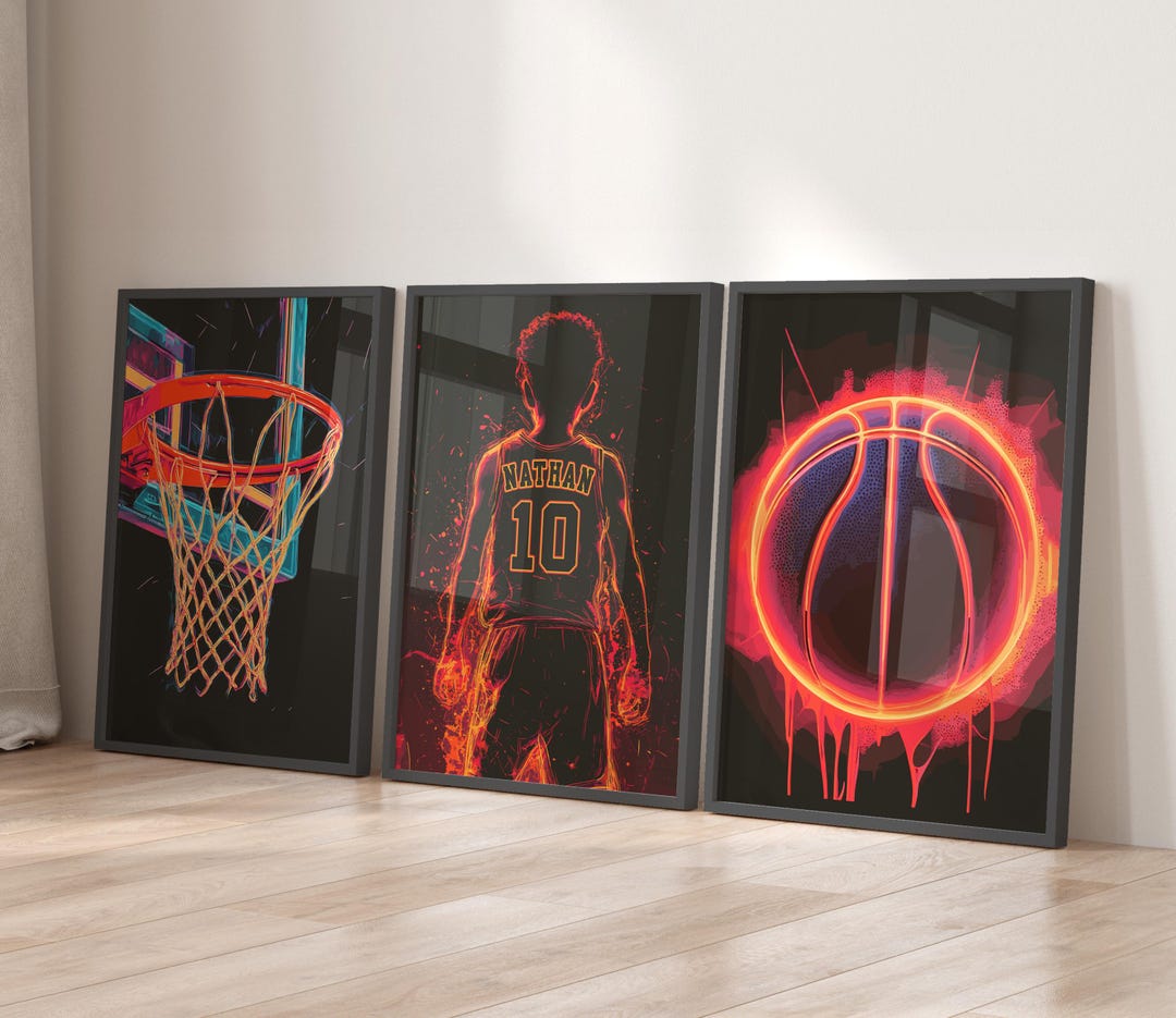 Personalized Basketball Posters for Boys Bedroom Decor, Basketball Wall ...