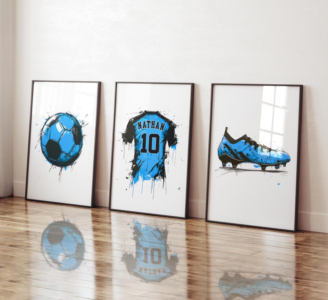 Personalised Football Poster, Custom Football Wall Art, Football Gift ...