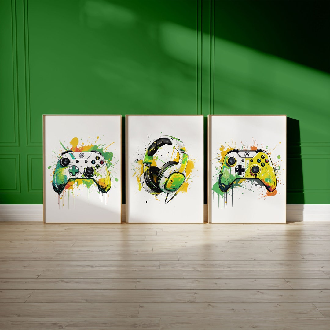 Set of 3 Custom Gaming Posters Gamer Wall Art, Gamer Prints, Boys ...