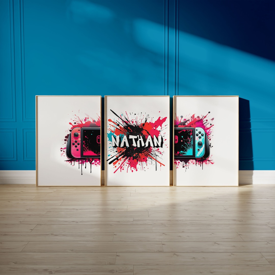Personalised Gaming Posters, Games Room Wall Art, Boys Bedroom Decor ...