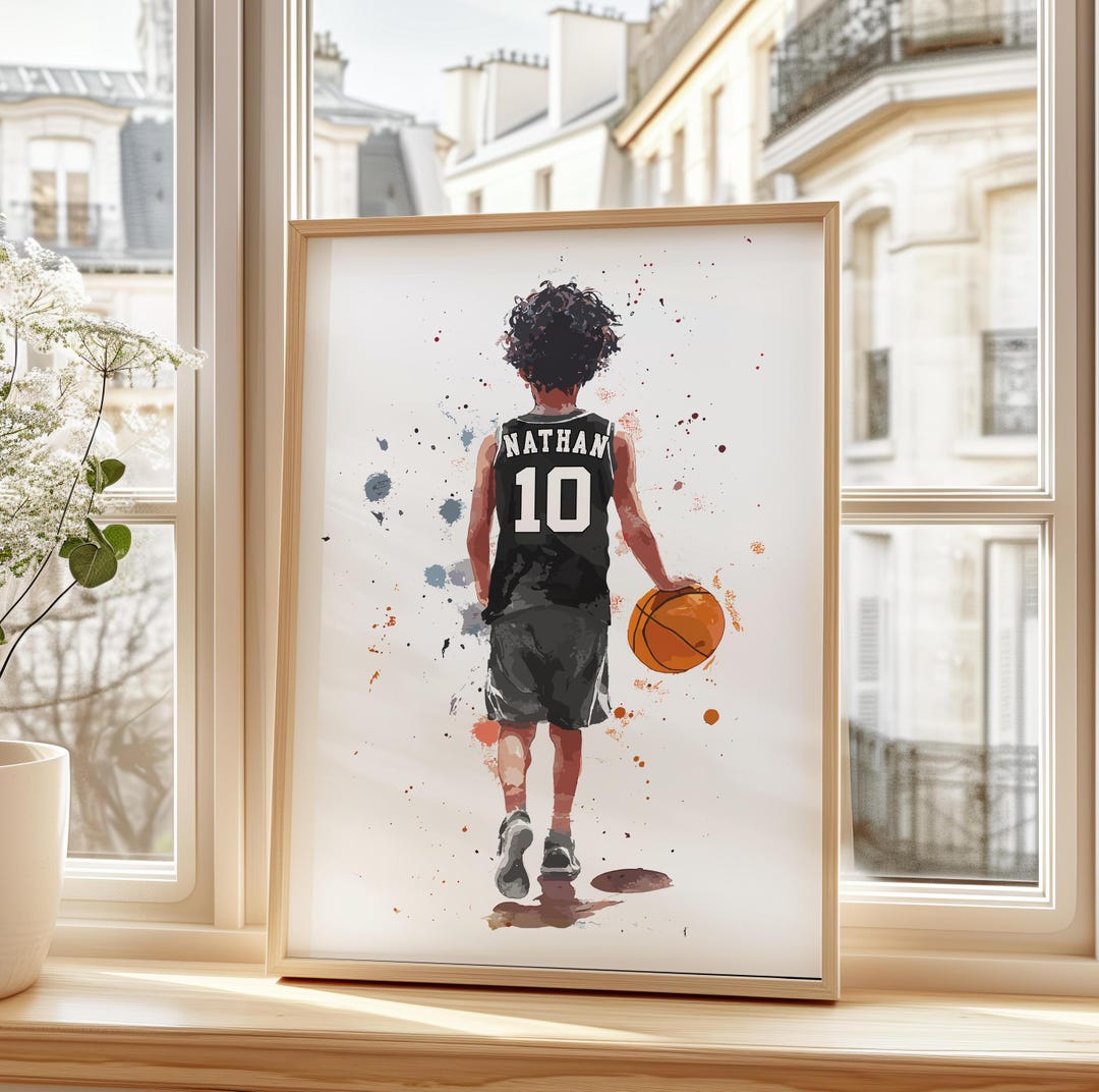 Personalized Basketball Poster, Custom Basketball Gift for Boys Room ...
