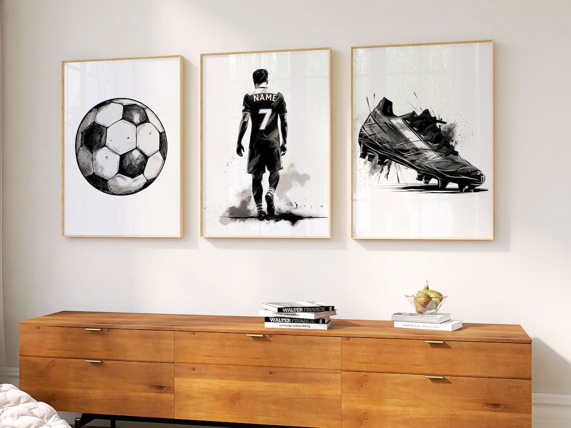 Personalised Football Wall Art Prints Custom Football Poster - Etsy UK
