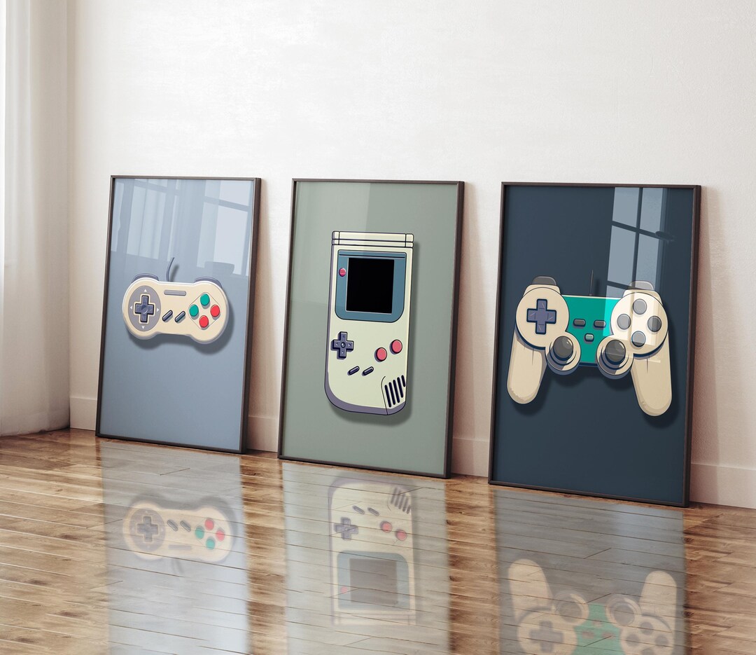 Set of 3 Retro Gaming Prints, Vintage Gamer Decor, Gaming Wall Art ...