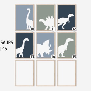 Set of 15 Nursery Dinosaur Prints, Printable Dinosaur Posters, Dinosaur ...