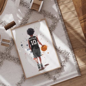 Personalized Basketball Poster, Custom Basketball Gift for Boys Room ...