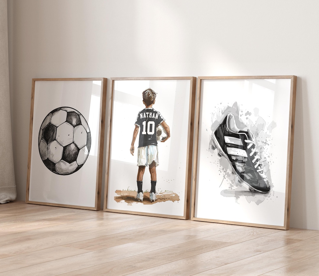 Personalized Football Wall Art Prints: Boys Football Gift - Custom ...
