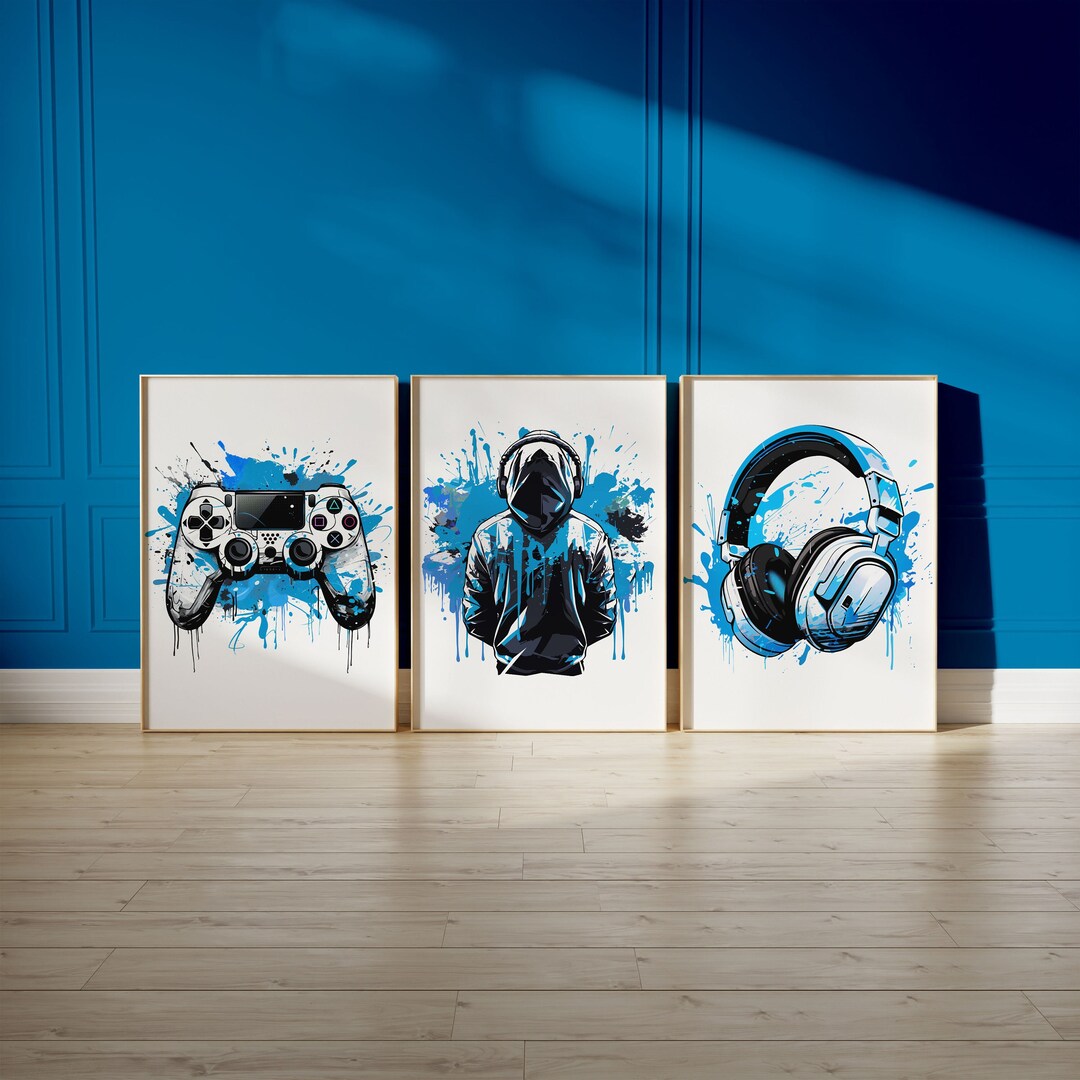 Set of 3 Gaming Wall Art, Gaming Prints, Boys Room Gaming Decor, Gamer ...