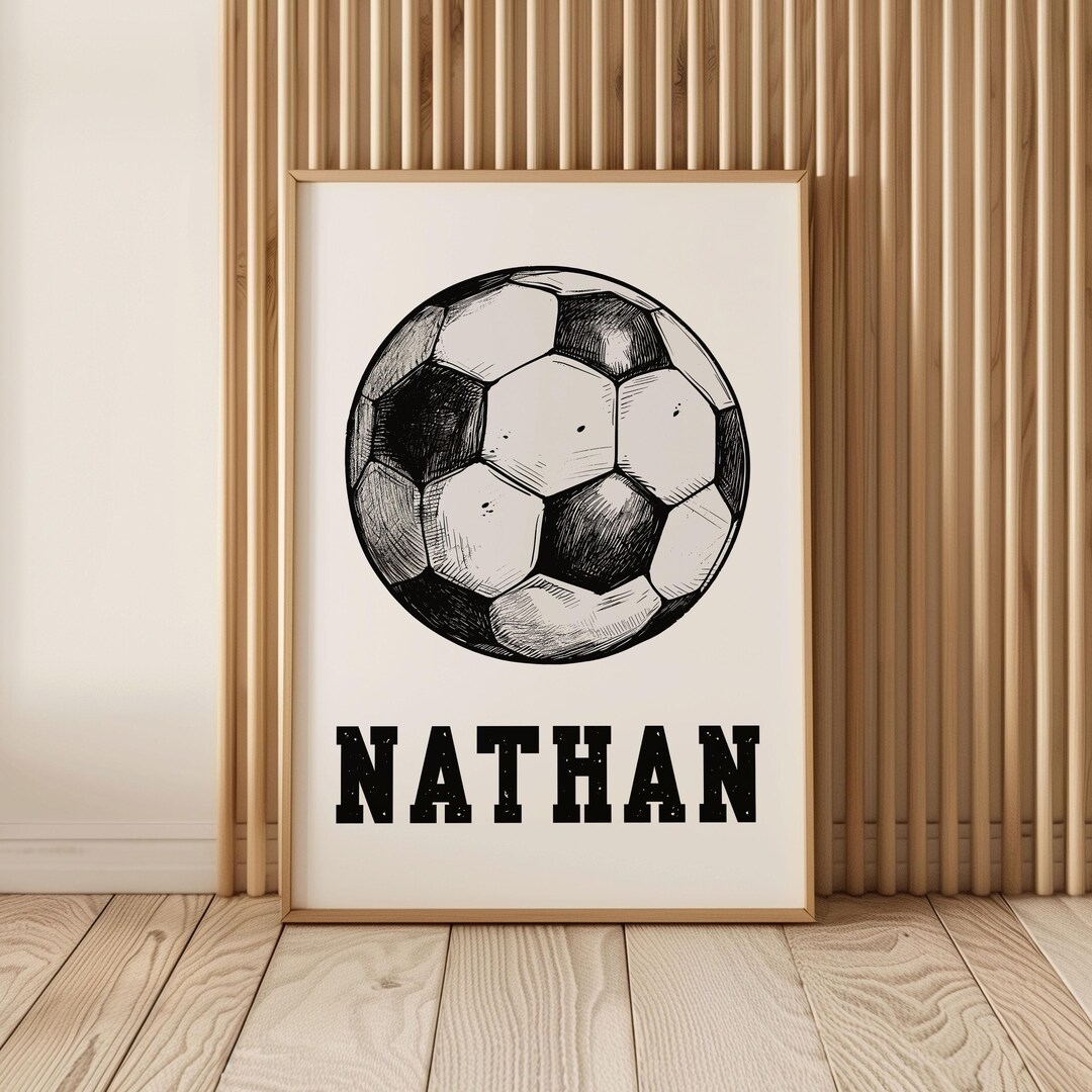 Personalized Soccer Print Printable Soccer Gift for Boys Bedroom Soccer ...