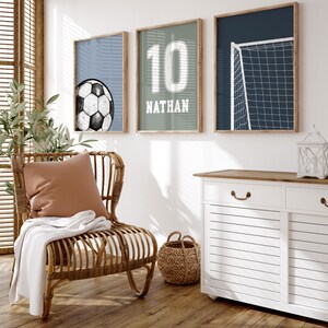 Personalised Football Wall Art Prints Personalised Football Prints Boys Bedroom Decor, Kid ...