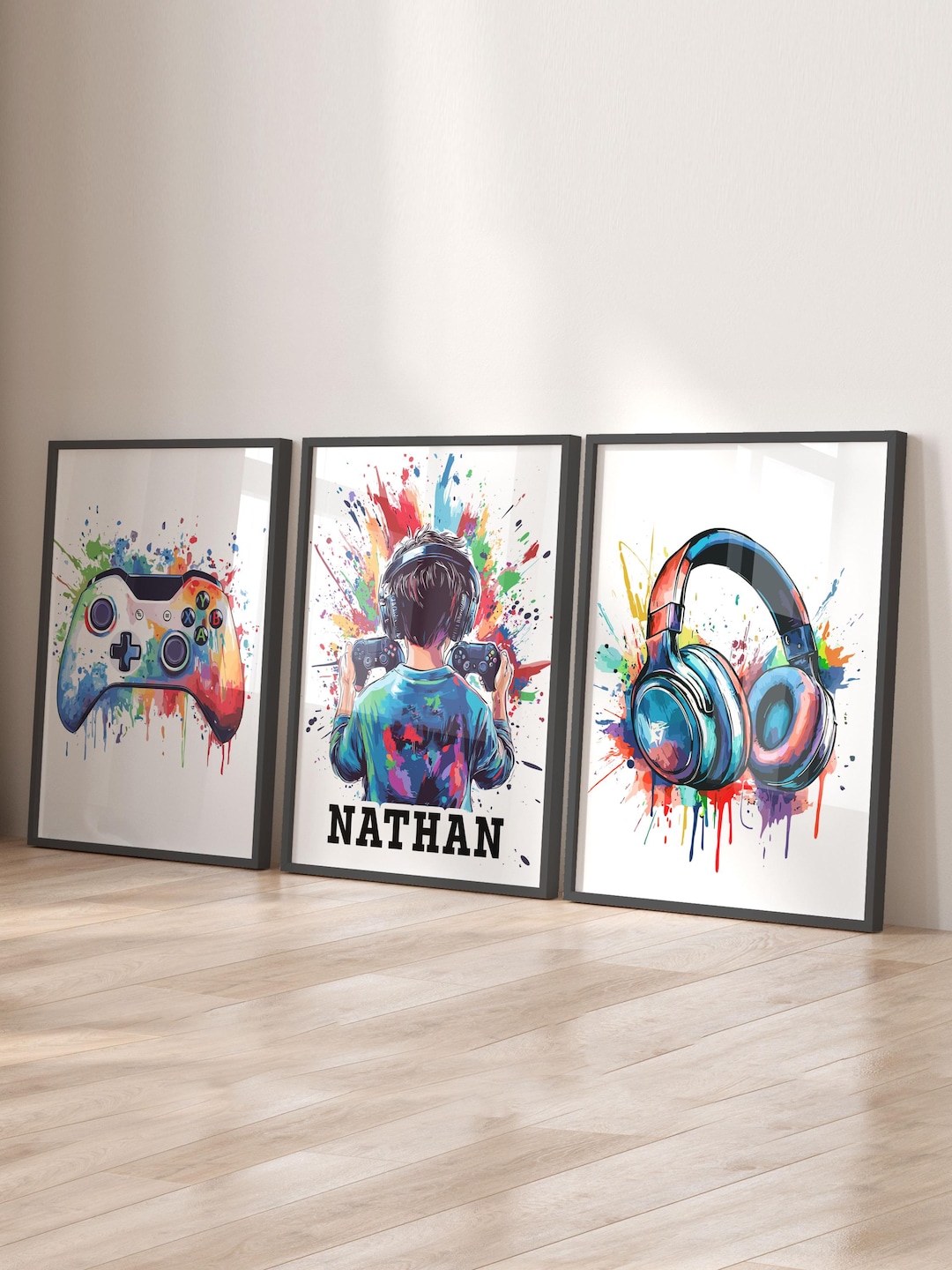 Personalised Gaming Prints, Custom Name Gamer Wall Art, Gaming Gifts ...