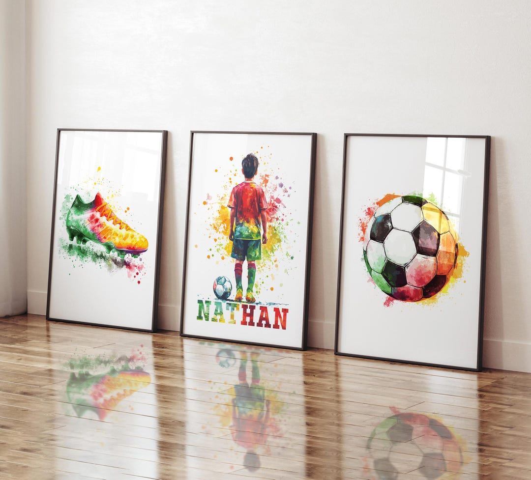Personalised Football Posters, Custom Football Prints, Boys Bedroom ...