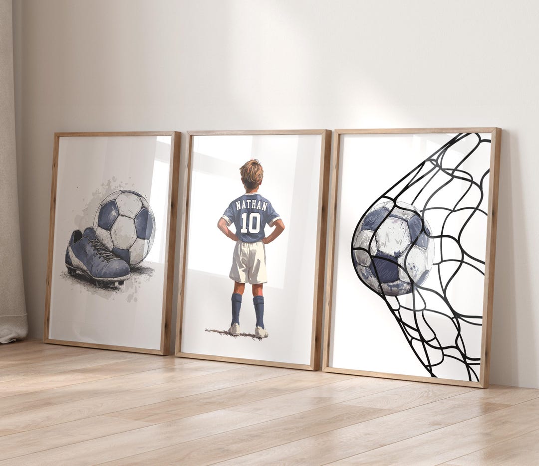 Personalized Football Wall Art, Soccer Prints, Custom Soccer Poster ...