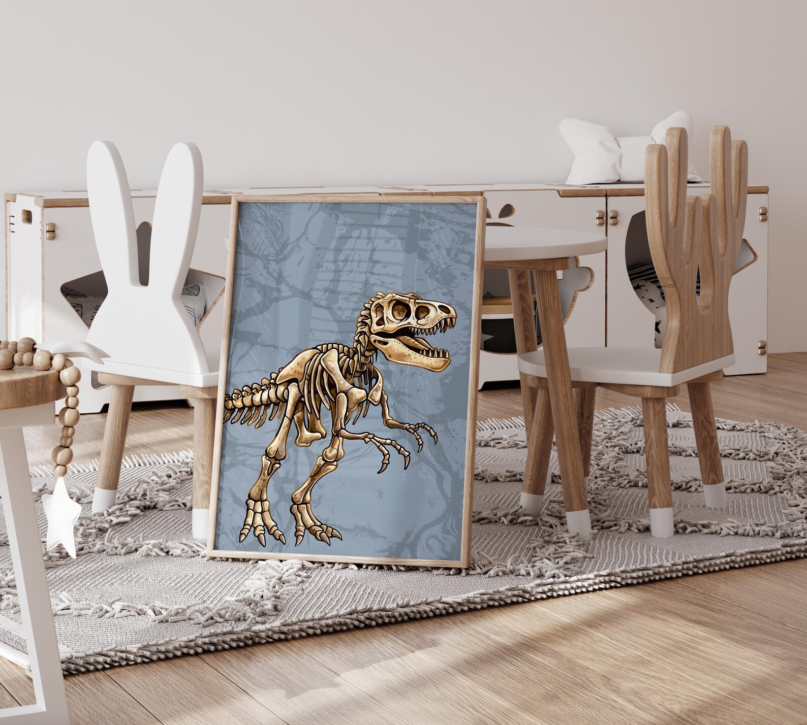 Dinosaur Skeleton Prints: T-rex, Triceratops, Brontosaurus Nursery ...