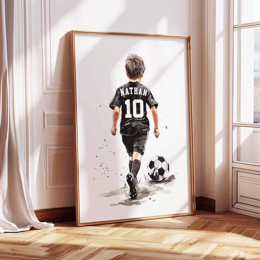 Personalised Football Wall Art Print, Personalised Football Print ...