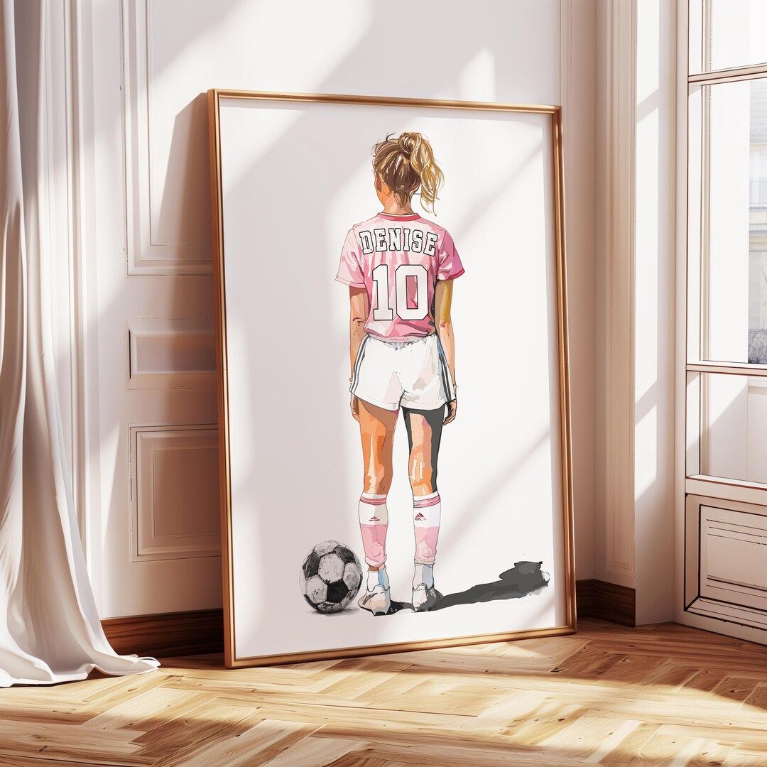 Personalized Soccer Gift for Girls Bedroom Decor, Soccer Prints, Soccer ...