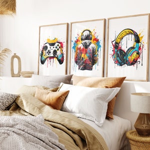 Set of 3 Gaming Prints, Gamer Decor, Gamer Wall Art, Boys Game Room ...