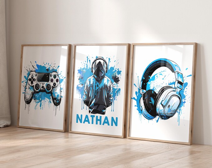 Customised Gaming Prints, Gaming Prints, Gaming Gift, Bedroom Prints ...
