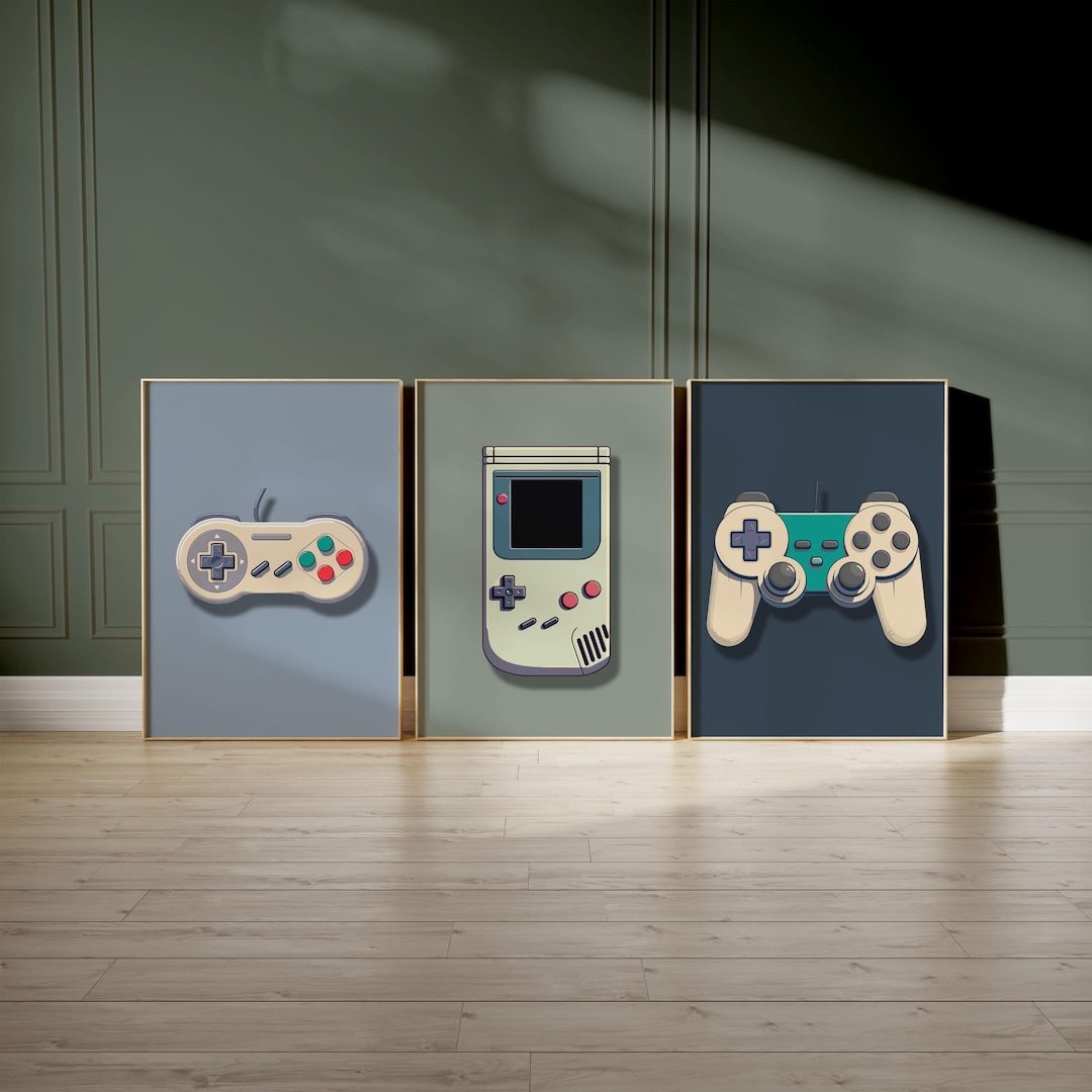 Set of 3 Gaming Prints, Retro Gaming Decor, Gaming Room Decor, Gaming ...