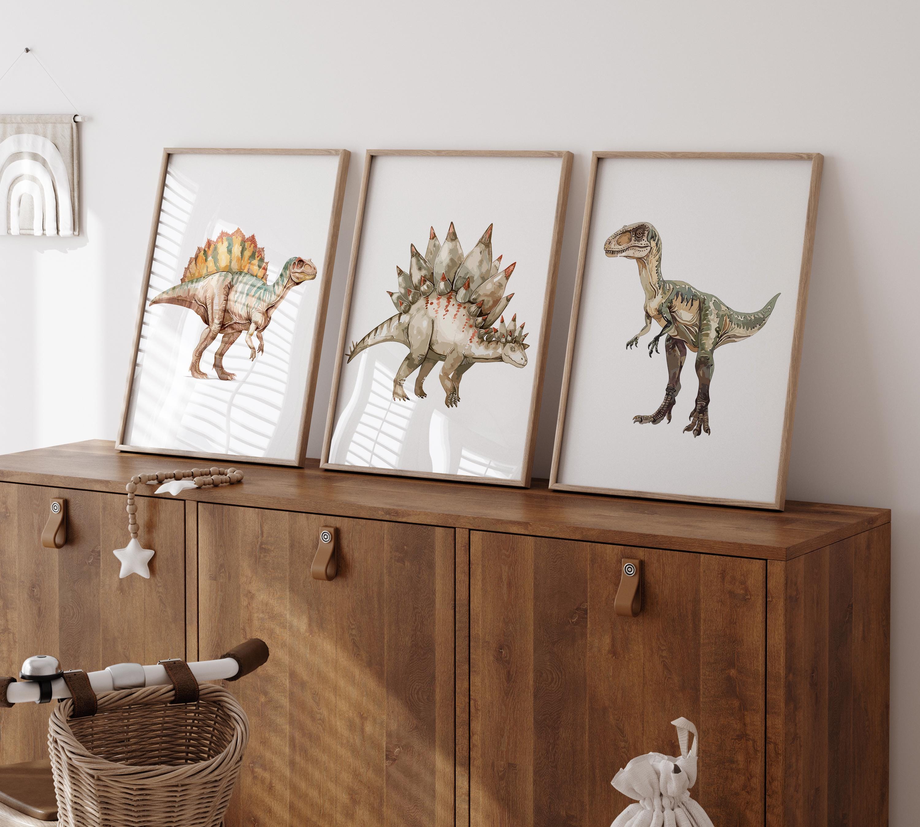 Set of 6 Dinosaur Wall Decor, Dinosaur Prints, Dinosaur Decor, Baby ...