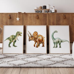 Set of 6 Dinosaur Wall Decor, Dinosaur Prints, Dinosaur Decor, Baby ...