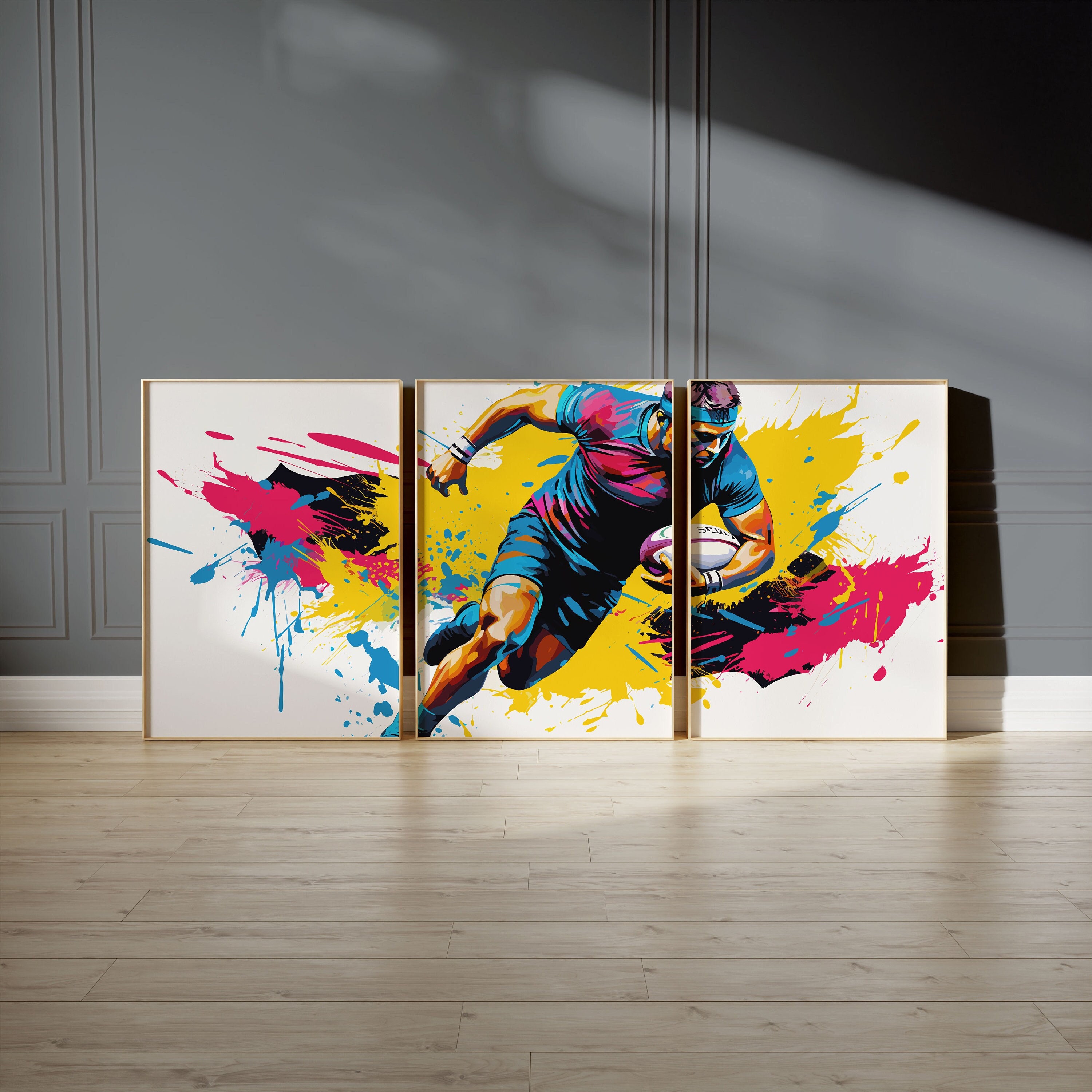 Set of 3 Rugby Wall Art Prints Custom Rugby Prints Boys - Etsy UK